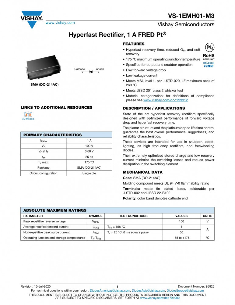 VS-1EMH01-M3/5AT datasheet page 1