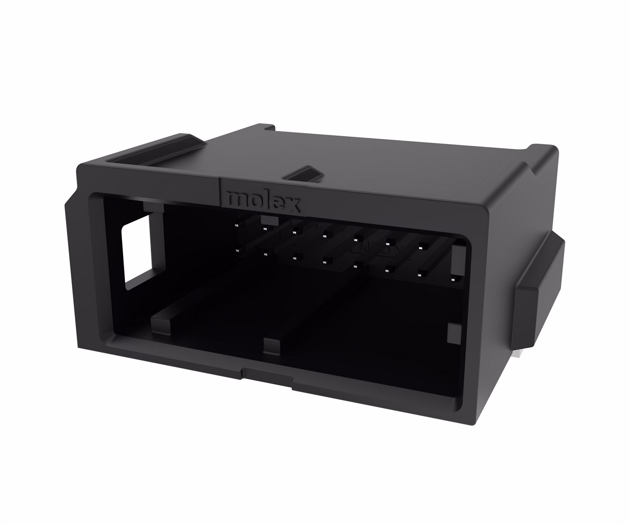 ConnTAK50 Header, Dual Row, Right-Angle, Surface Mount, 12 Circuits, Key A, Black