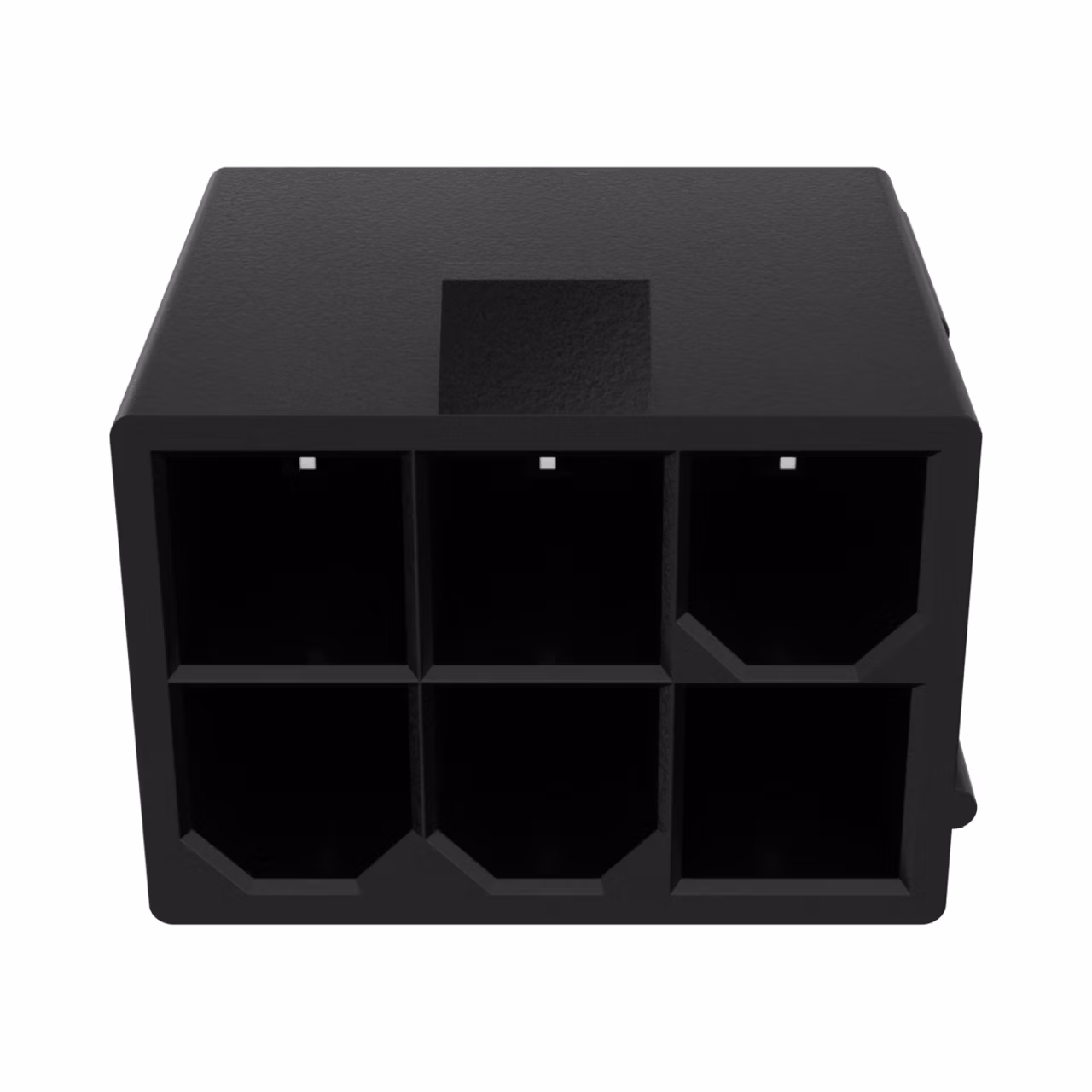 Mini-Fit Jr. Header, Dual Row, Right-Angle, with Snap-in Plastic Peg PCB Lock, 6 Circuits, UL 94V-0, Matte Tin (Sn) Plating, Black, Tray for sale