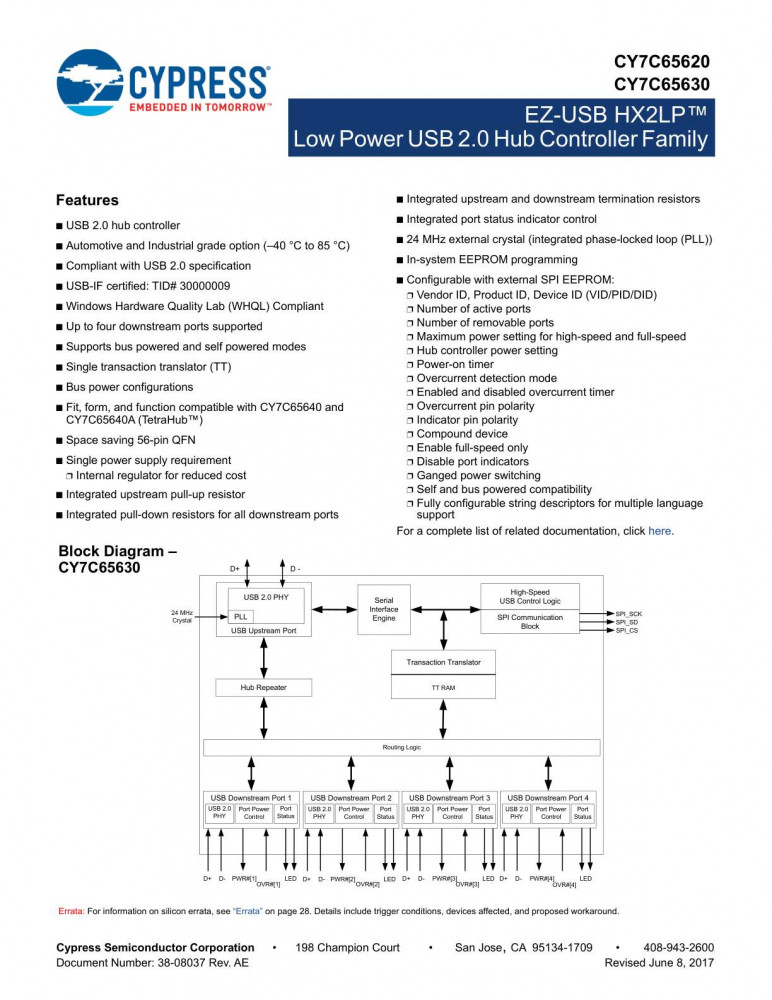 CY4606 technical document page 1