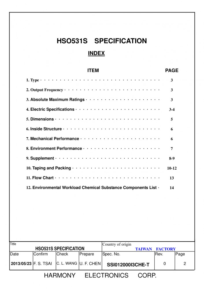 HELE SSI012000I3CHE-T specification page 2