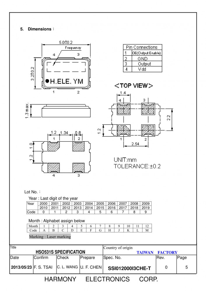 HELE SSI012000I3CHE-T specification page 5