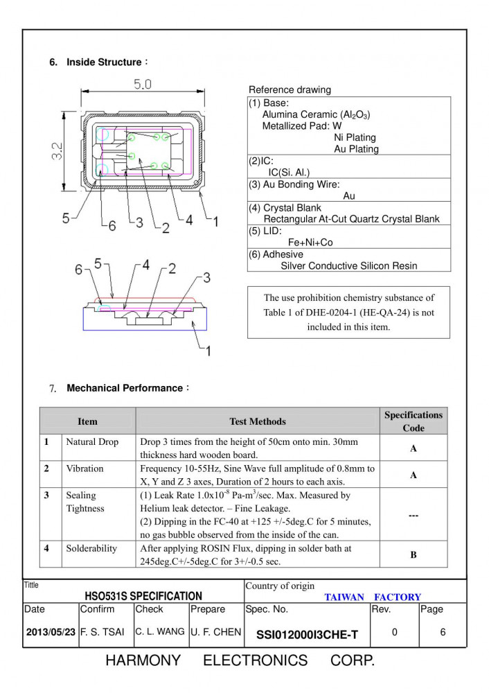 HELE SSI012000I3CHE-T specification page 6