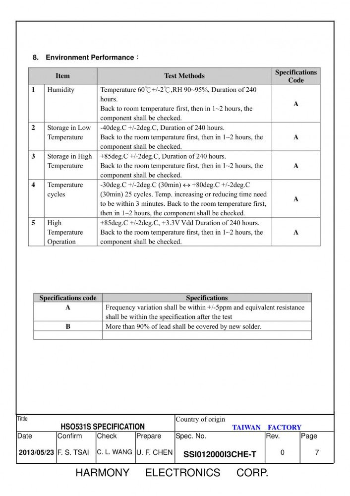 HELE SSI012000I3CHE-T specification page 7