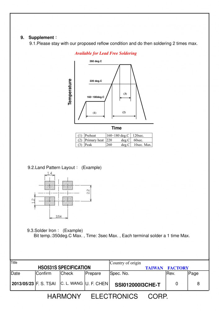 HELE SSI012000I3CHE-T specification page 8