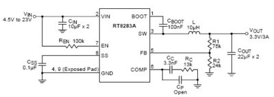 RT8287 - 3A, 21V 500kHz Synchronous Step-Down Converter