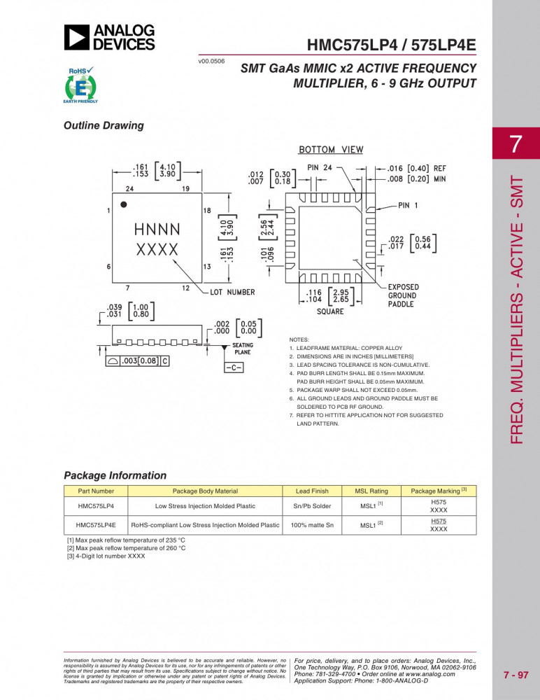 HMC575LP4E datasheet page 4