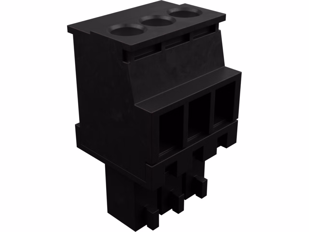 3.50mm Pitch Eurostyle Vertical Plug, with Standard Imprinting, Front Wire Entry, Gold (Au) Plated, Black, 3 Circuits for sale