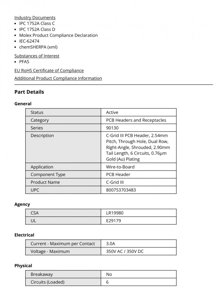 MOLEX 901303306 technical document page 2