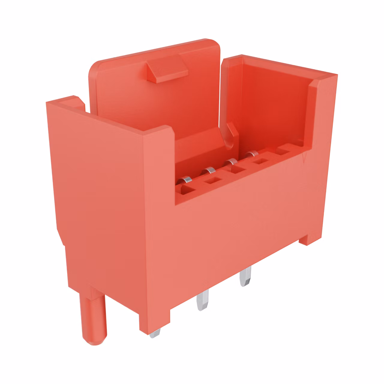 Appli-Mate RAST 2.5 Header, Vertical, 6 Circuits, Tin (Sn) Plating, Glow-Wire Capable, Positioning Keys C, E and G Blocked, with Latch, Red for sale