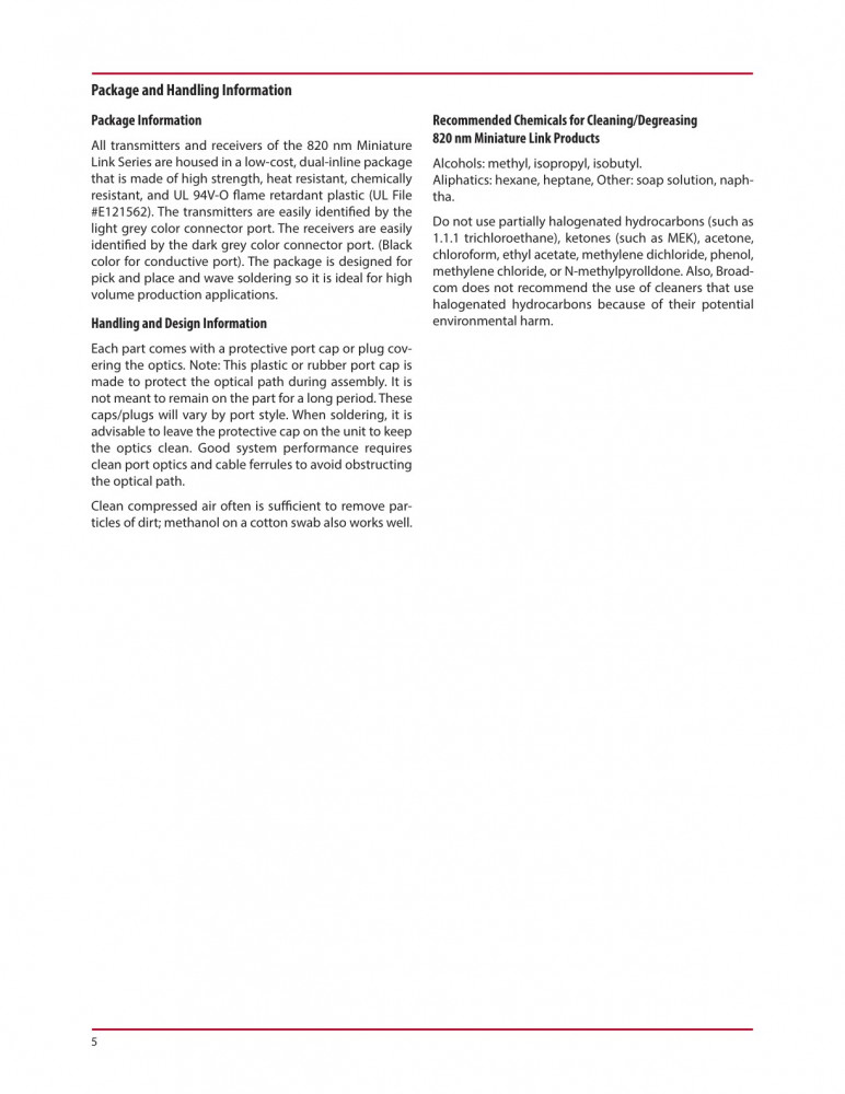 HFBR-14xxZ and HFBR-24xxZ datasheet page 5