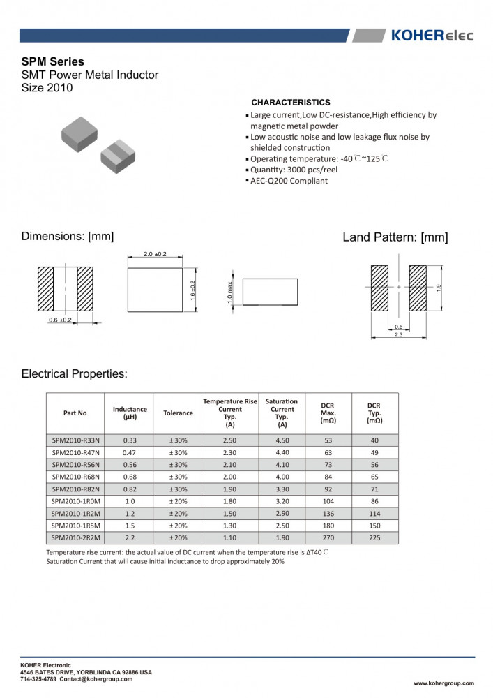 SPM2010 series technical document page 1