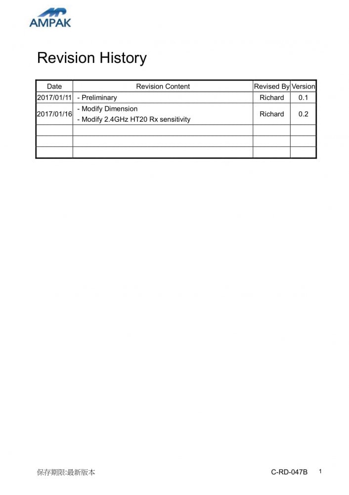AP62X8M specification page 3