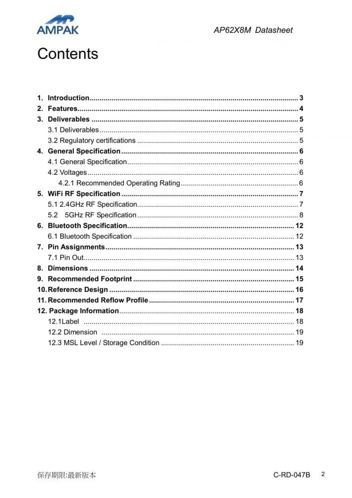 AP62X8M specification page 4