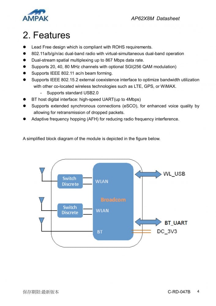 AP62X8M specification page 6