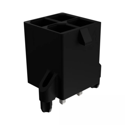 Mega-Fit Vertical Header, 5.70mm Pitch, Through Hole, Dual Row, 8 Circuits, 0.38µm Gold (Au) Plating, 3.73mm Tail Length, Glow-Wire Capable, Tape and Reel, Black