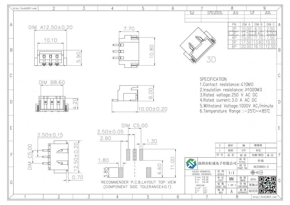 HCZZ0021-3 technical document page