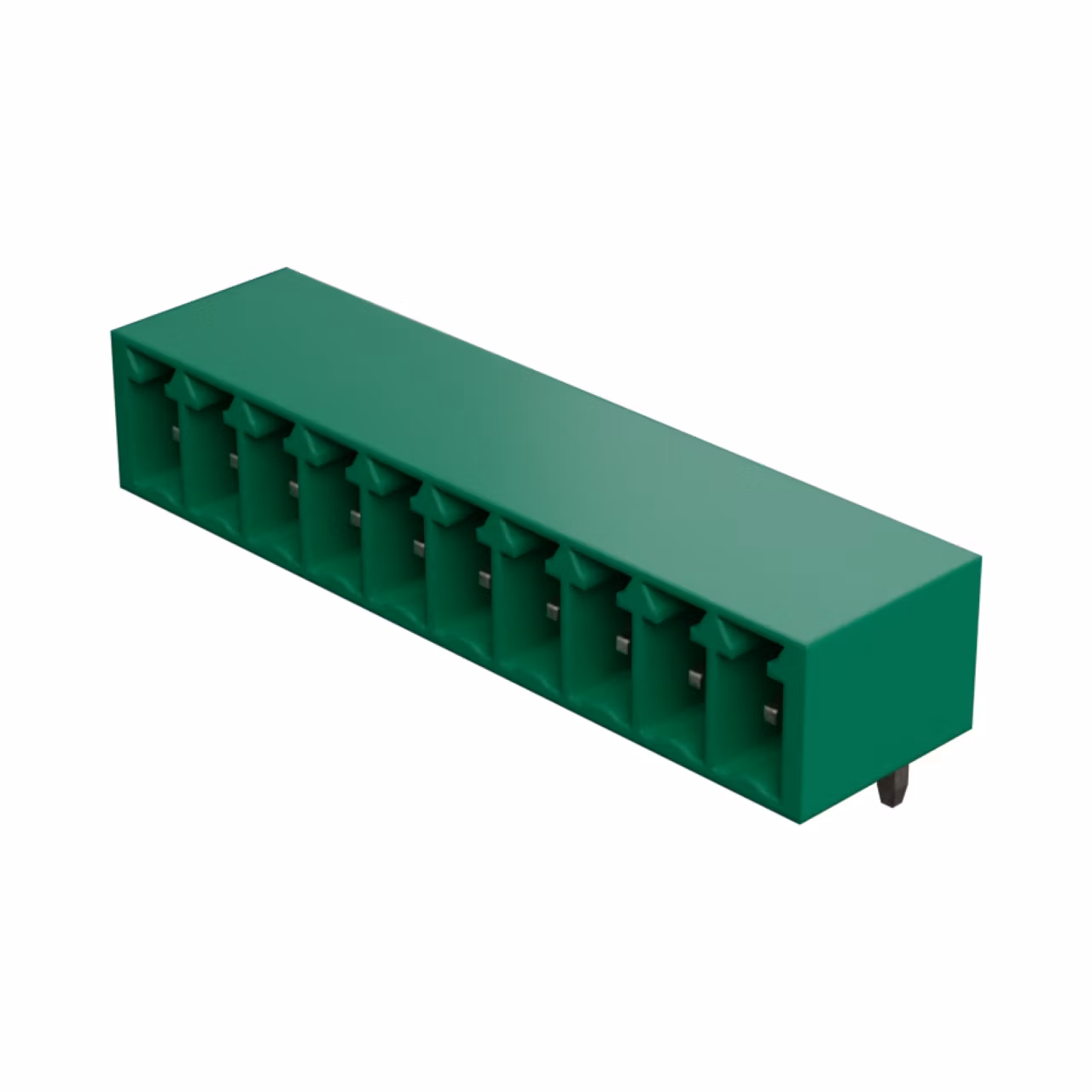 3.50mm Pitch Eurostyle Right-Angle PCB Header, Green Housing, 10 Circuits for sale