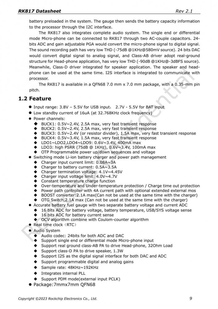 RK817 datasheet page 9