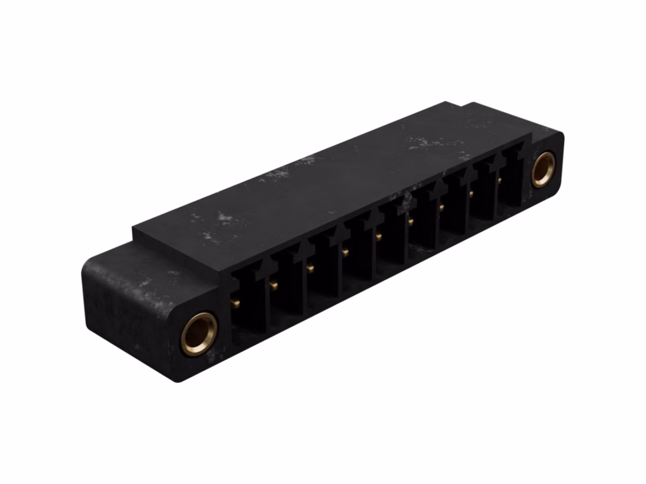 3.50mm Pitch Eurostyle Right-Angle PCB Header, with Threaded Retention Inserts, Gold (Au) Plated, Black, 9 Circuits for sale