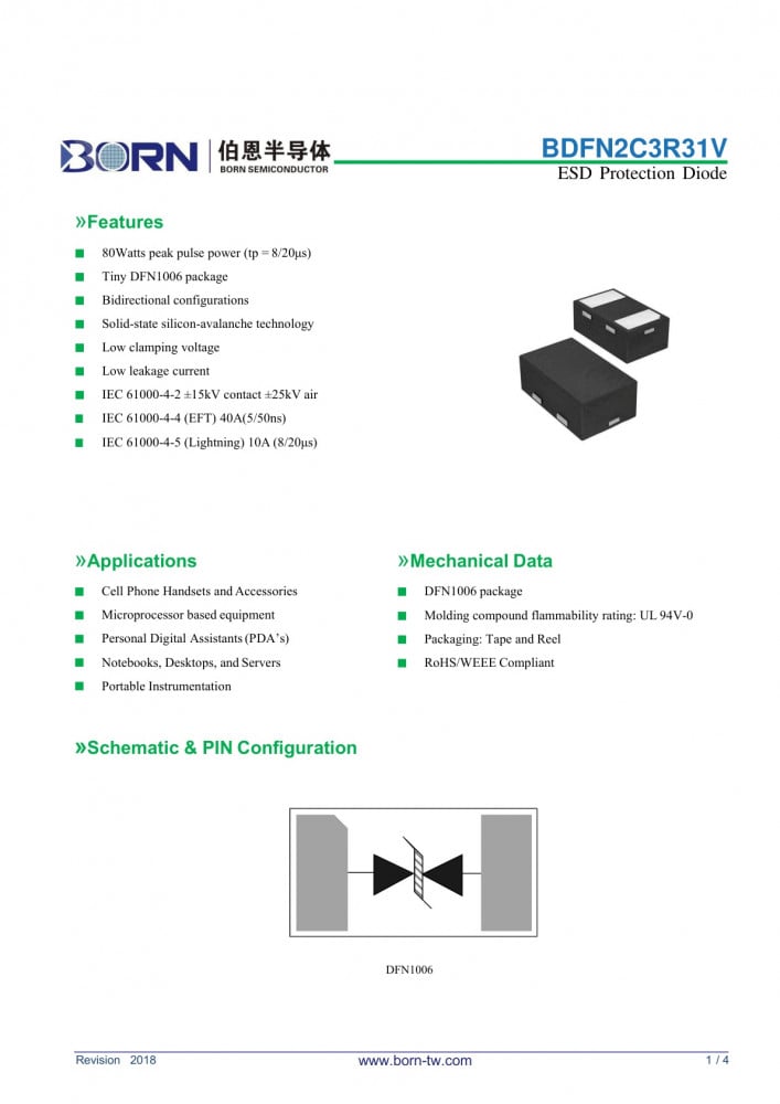 BDFN2C3R31V datasheet page 1