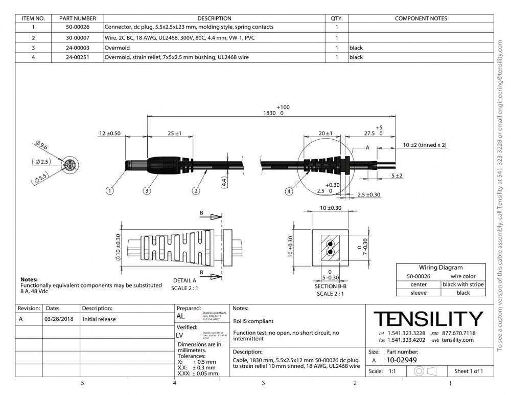 Tensility International 10-02949 product drawing