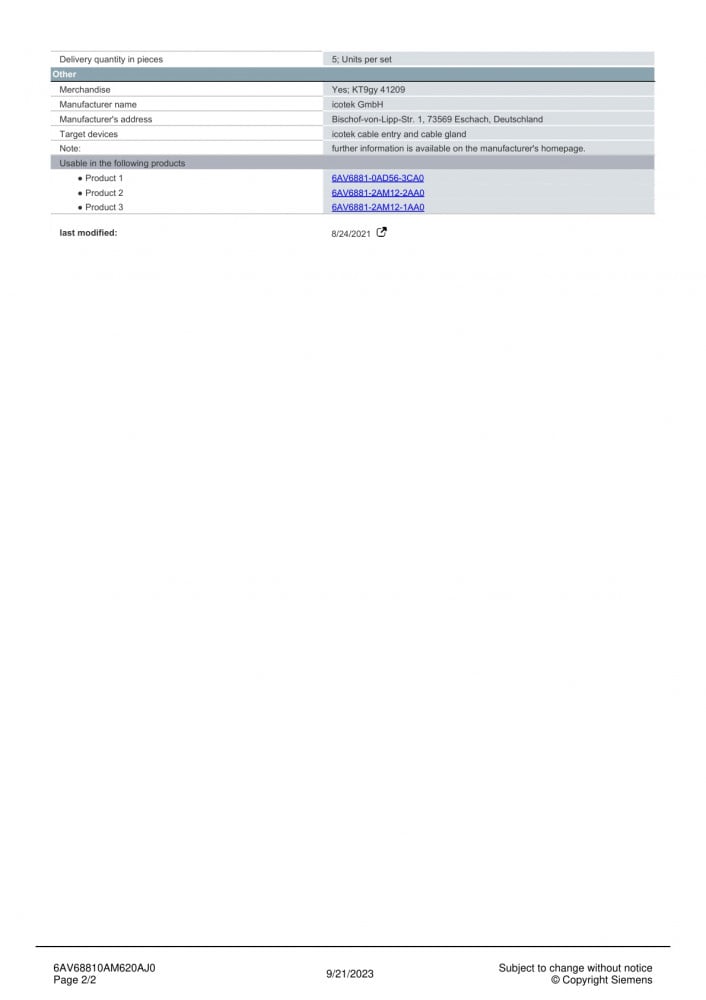 6AV68810AM620AJ0 datasheet page 2
