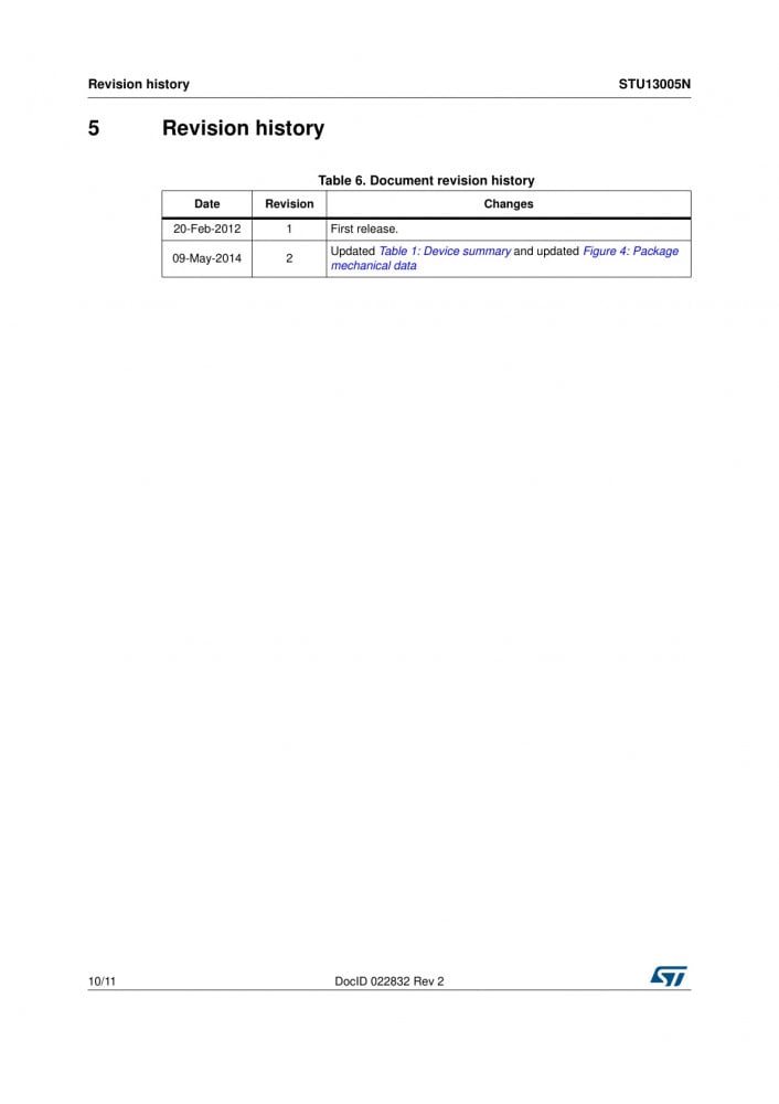 STU13005N datasheet page 10