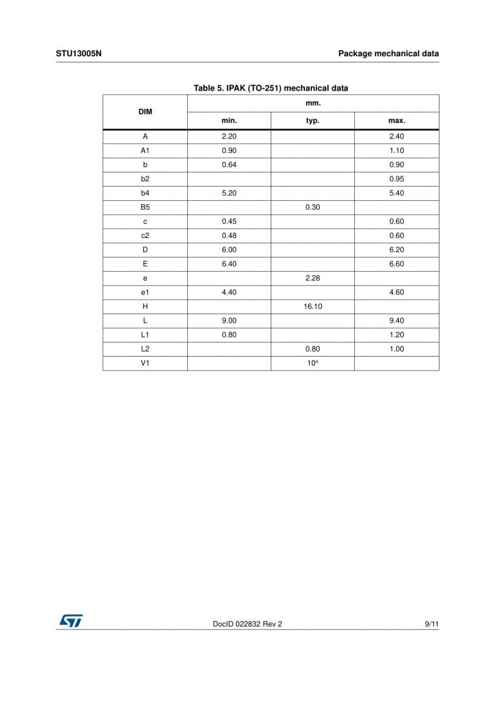 STU13005N datasheet page 9