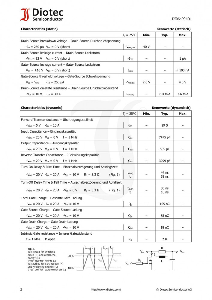 DIOTEC DI064P04D1 datasheet page 2