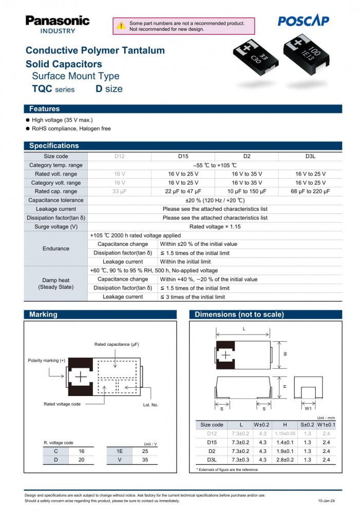 Panasonic TQC series document page 3