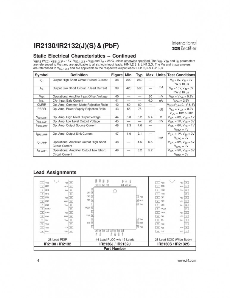 IR2130JPBF datasheet page 4
