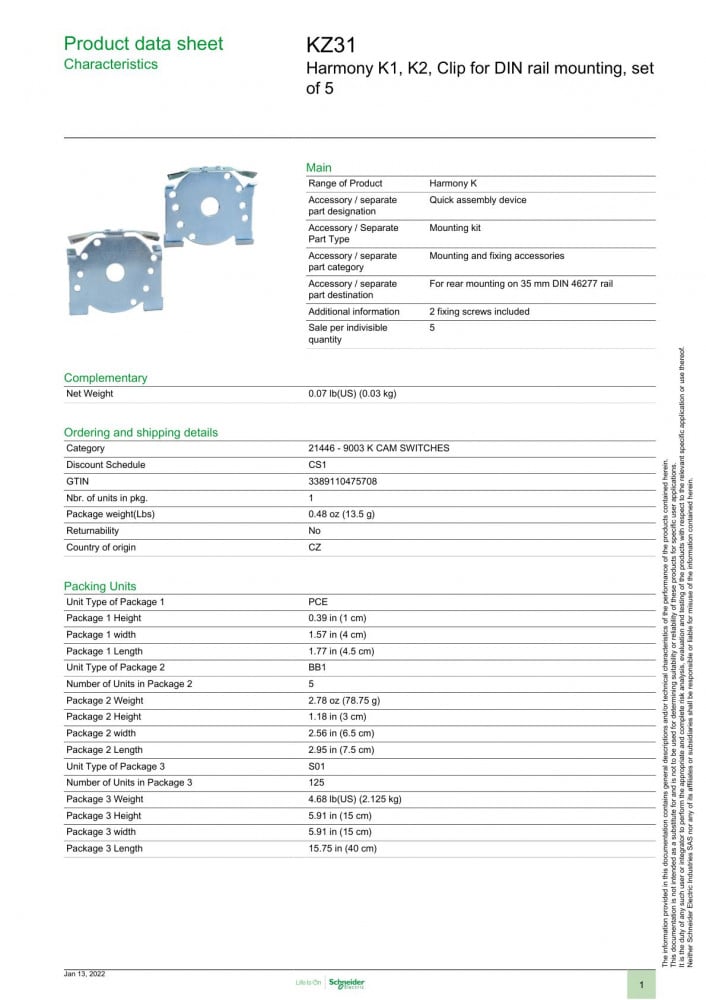 KZ31 technical document page 1