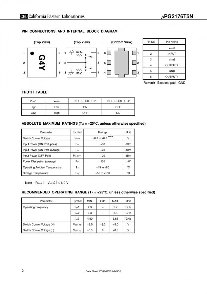 UPG2176T5N-E2-A datasheet page 2