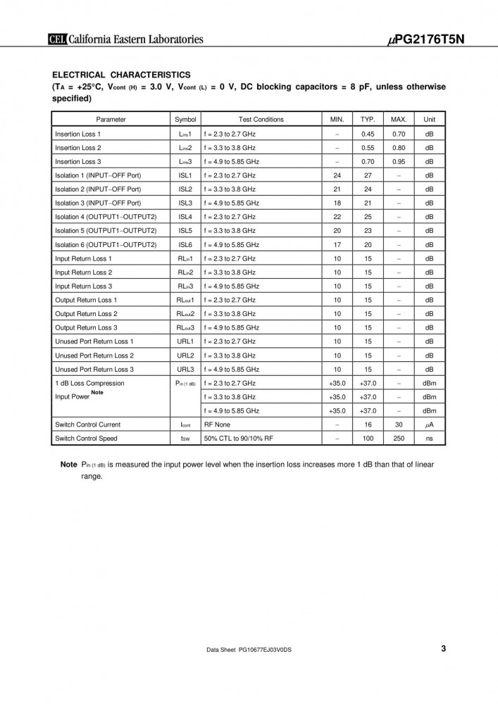 UPG2176T5N-E2-A datasheet page 3