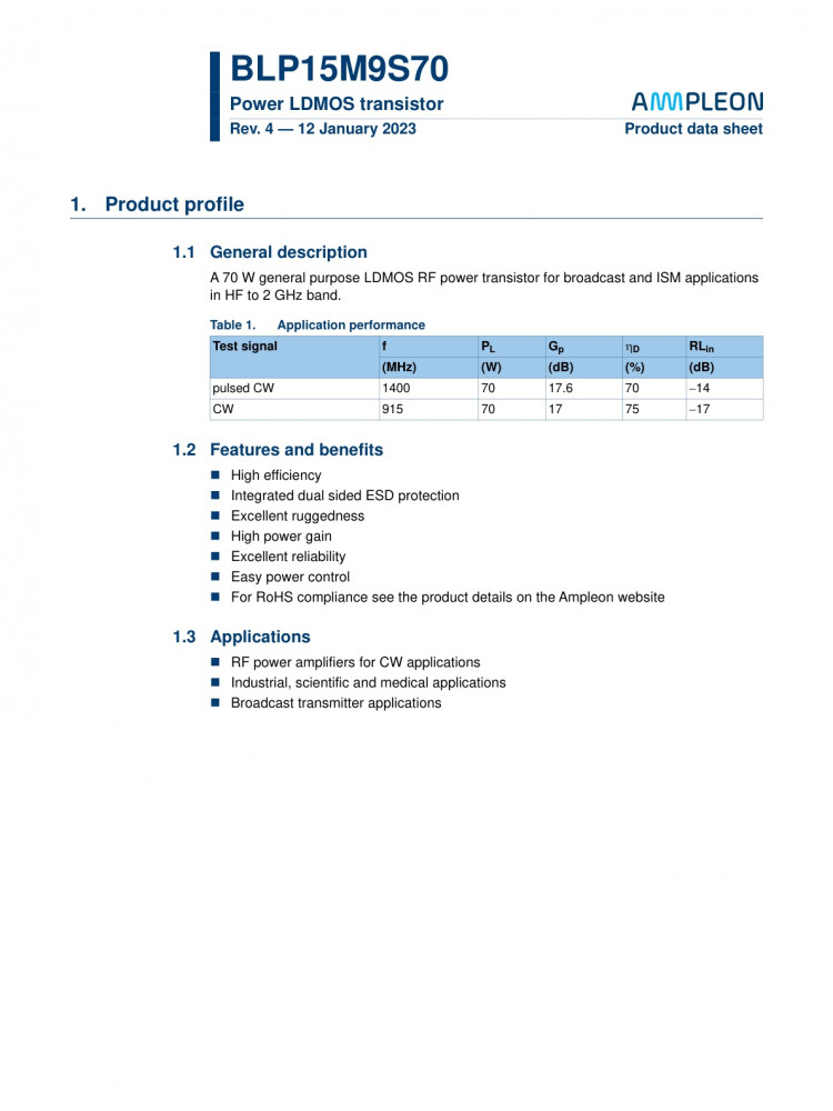 BLP15M9S70 datasheet page 1