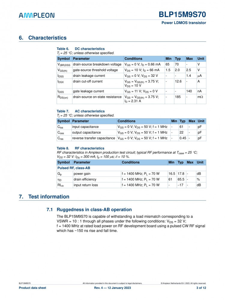 BLP15M9S70 datasheet page 3