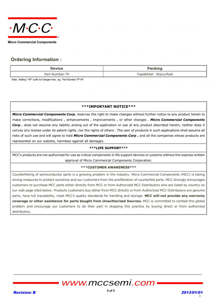 SI2303-TP datasheet page 5