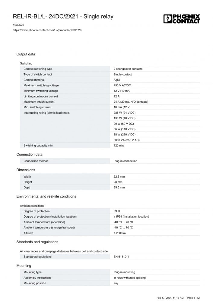 Phoenix Contact 1032526 datasheet page 3