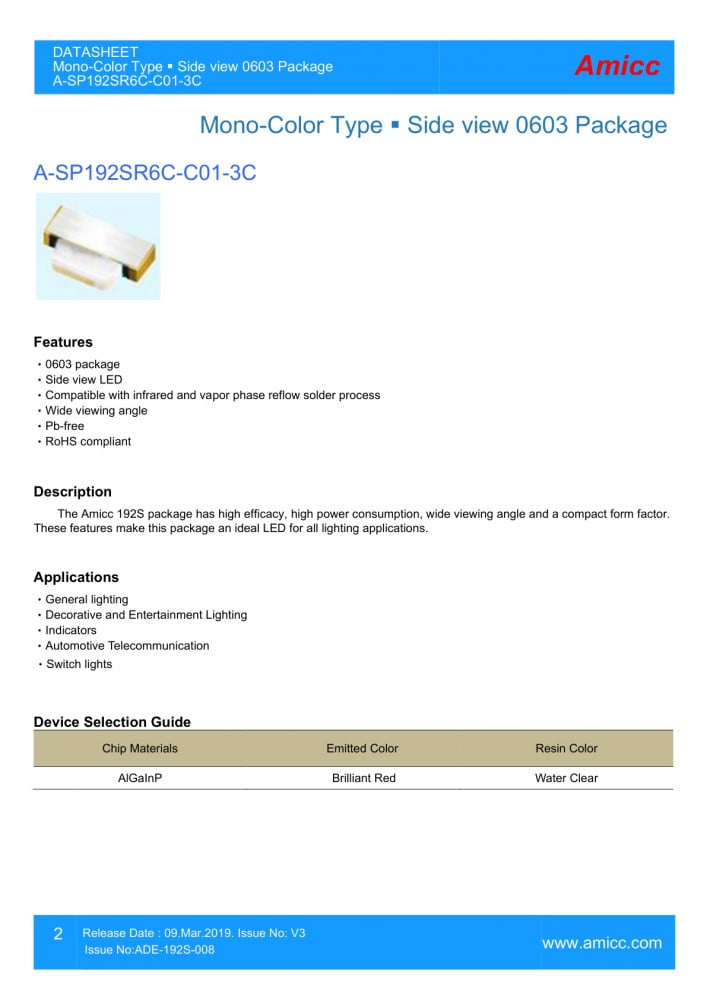 A-SP192SR6C-C01-3C datasheet page 2