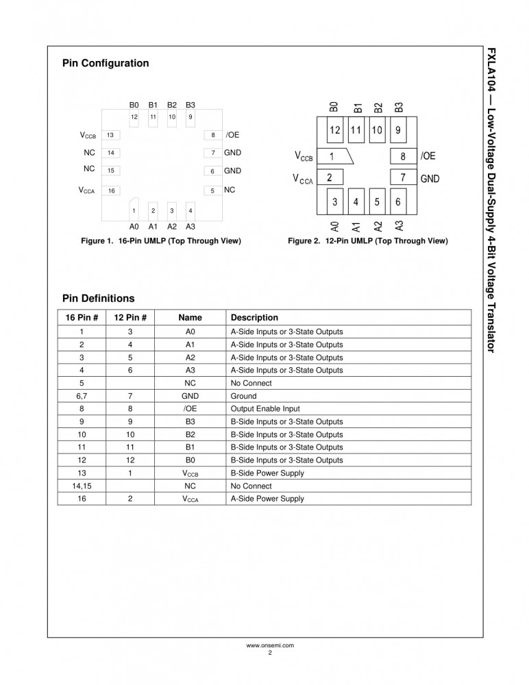 FXLA104 technical document page 3
