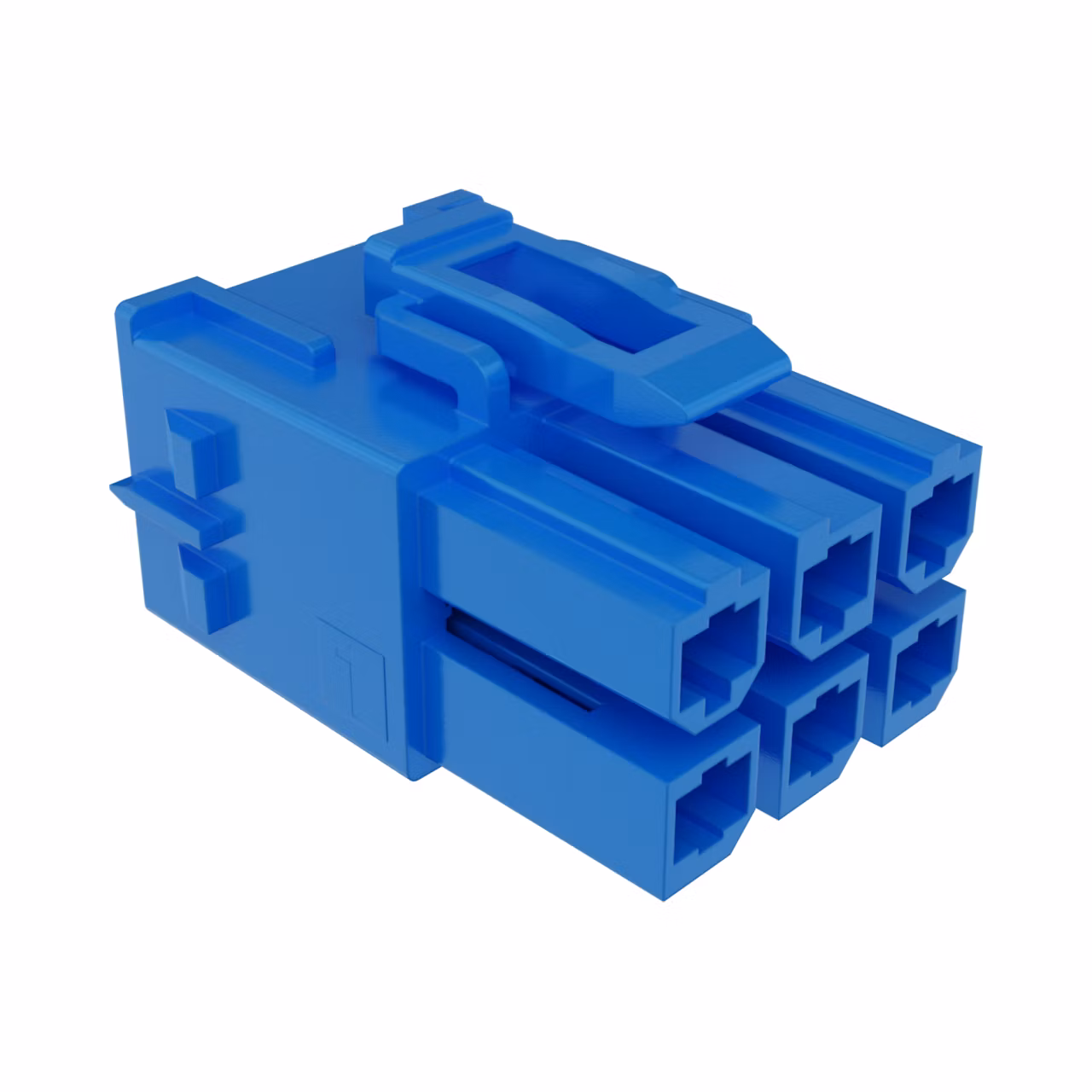 Mega-Fit ColorLock Tangless TPA-Capable Receptacle Housing, Dual Row, 6 Circuit, UL 94V-0, Glow-Wire Capable, Blue for sale