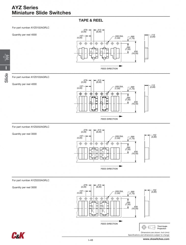 C&K AYZ Series datasheet page 3