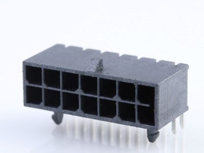 Micro-Fit+ Right-Angle Header, Through Hole, 3.00mm Pitch, Dual Row, 12 Circuits, 1.52µm Matte Tin (Sn) Plating, Glow-Wire Capable, Black