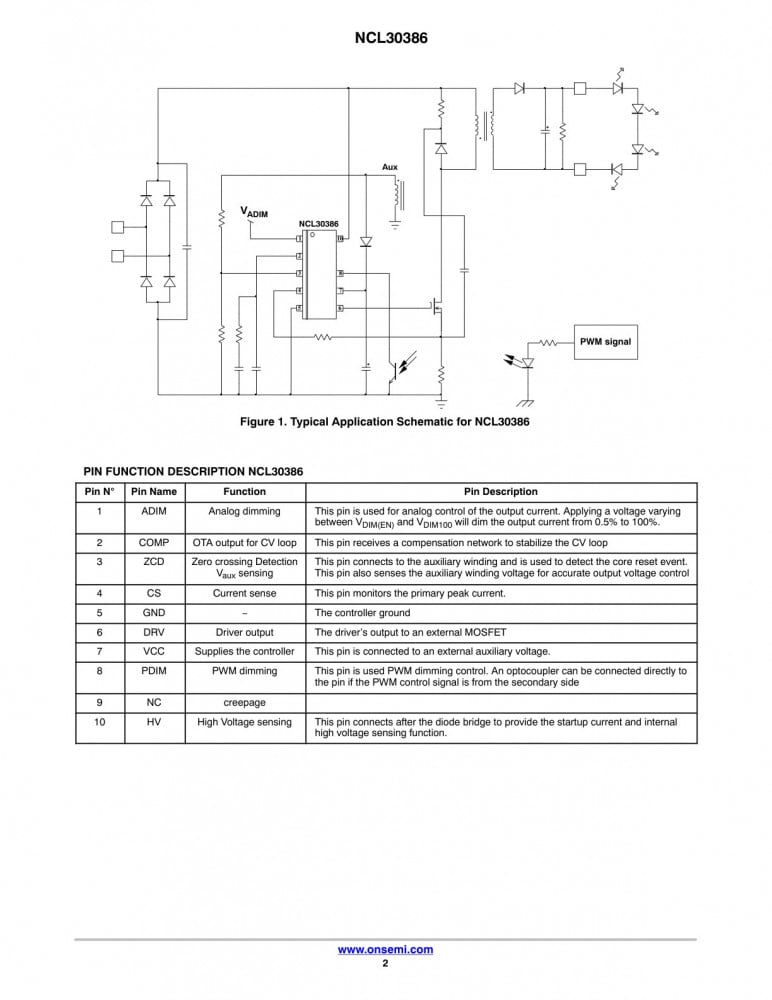 NCL30386 technical document page 2