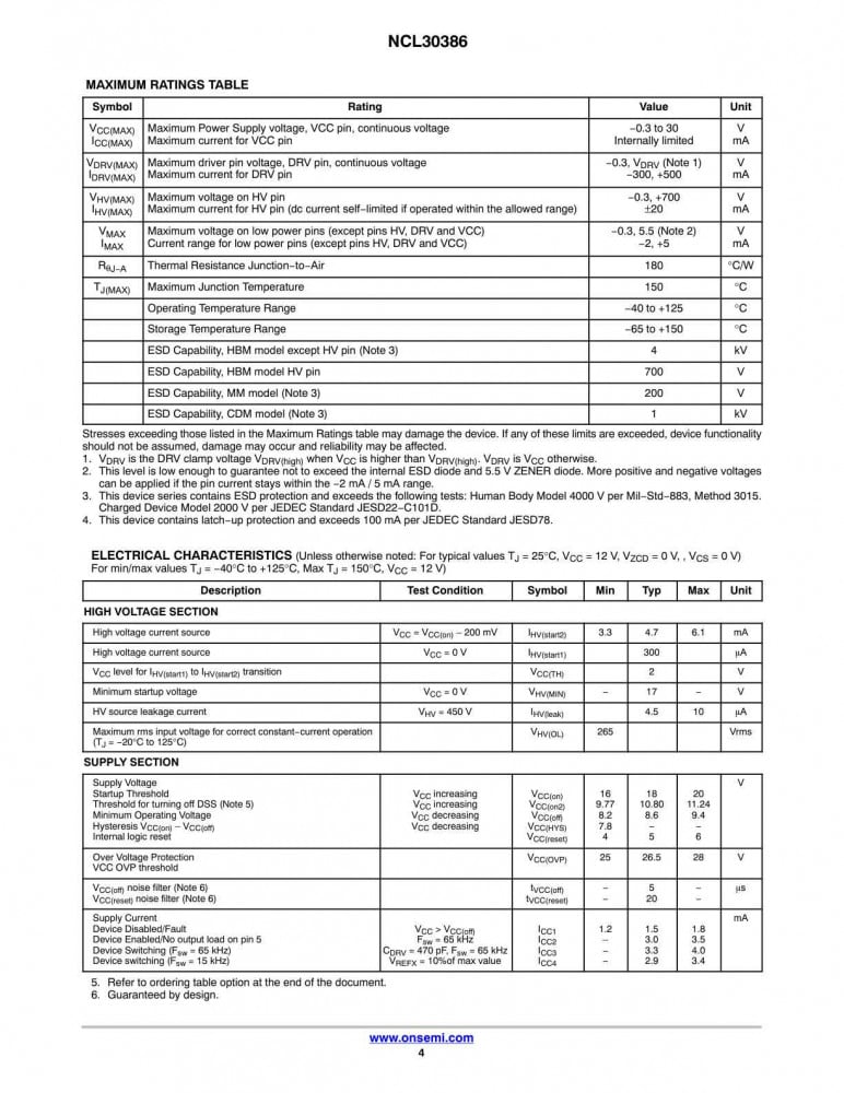 NCL30386 technical document page 4