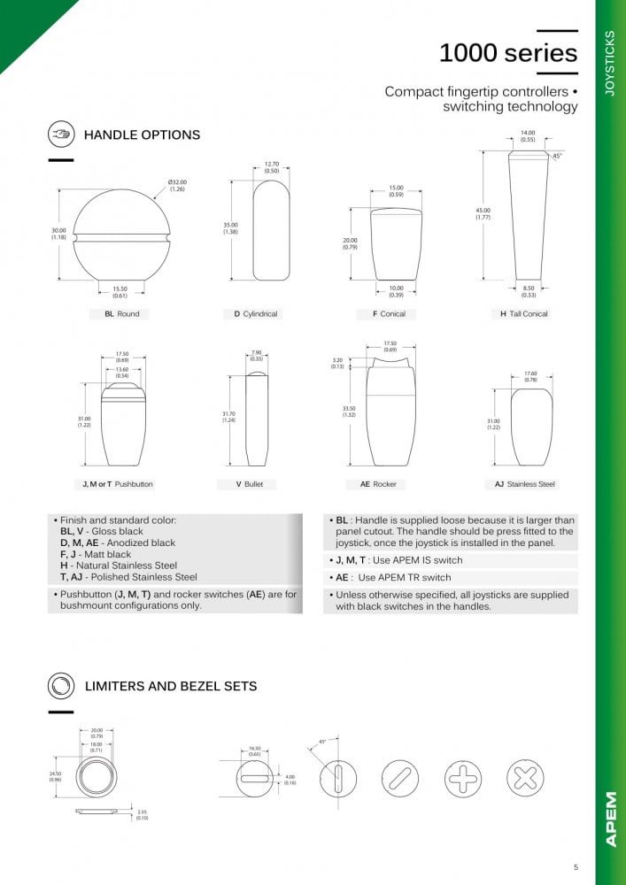 APEM 1000 Series datasheet page 5