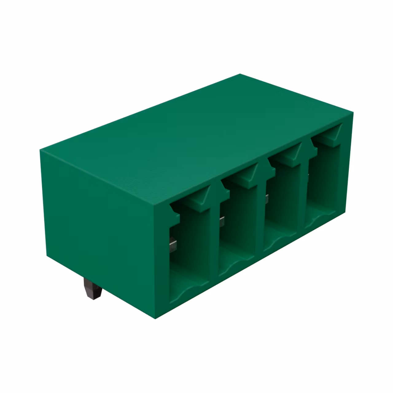 3.81mm Pitch Eurostyle Right-Angle PCB Header, Green Housing, 4 Circuits for sale