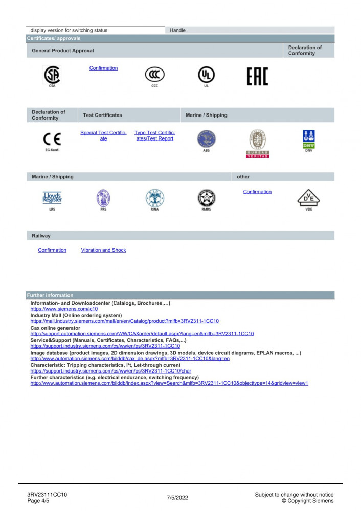 3RV23111CC10 datasheet page 4