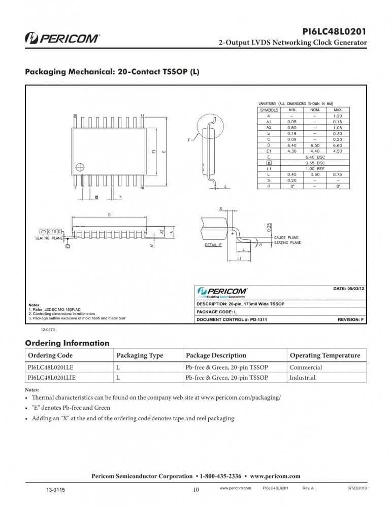 PI6LC48P0101LIEX datasheet page 10